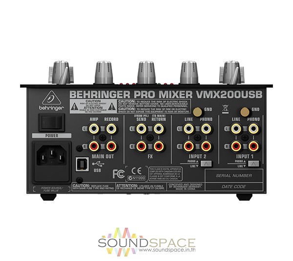 ดีเจมิกเซอร์ BEHRINGER VMX200USB DJ Mixer - soundspacethai.com